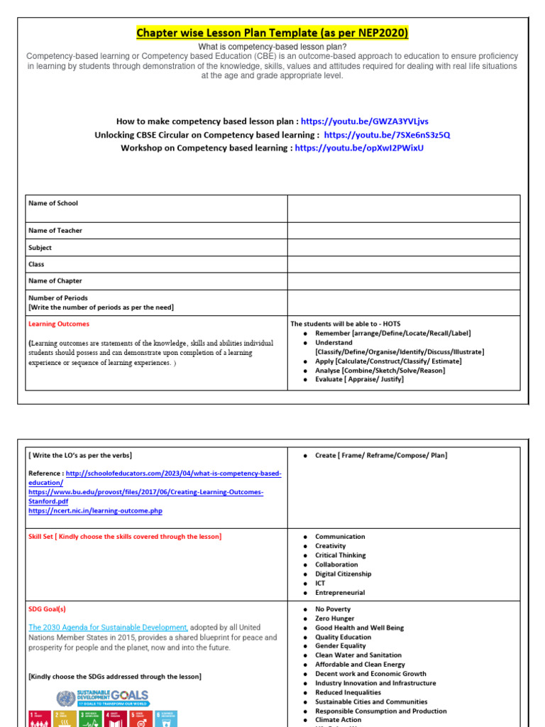 Template To Make Competency Based Lesson Plan-1 | PDF
