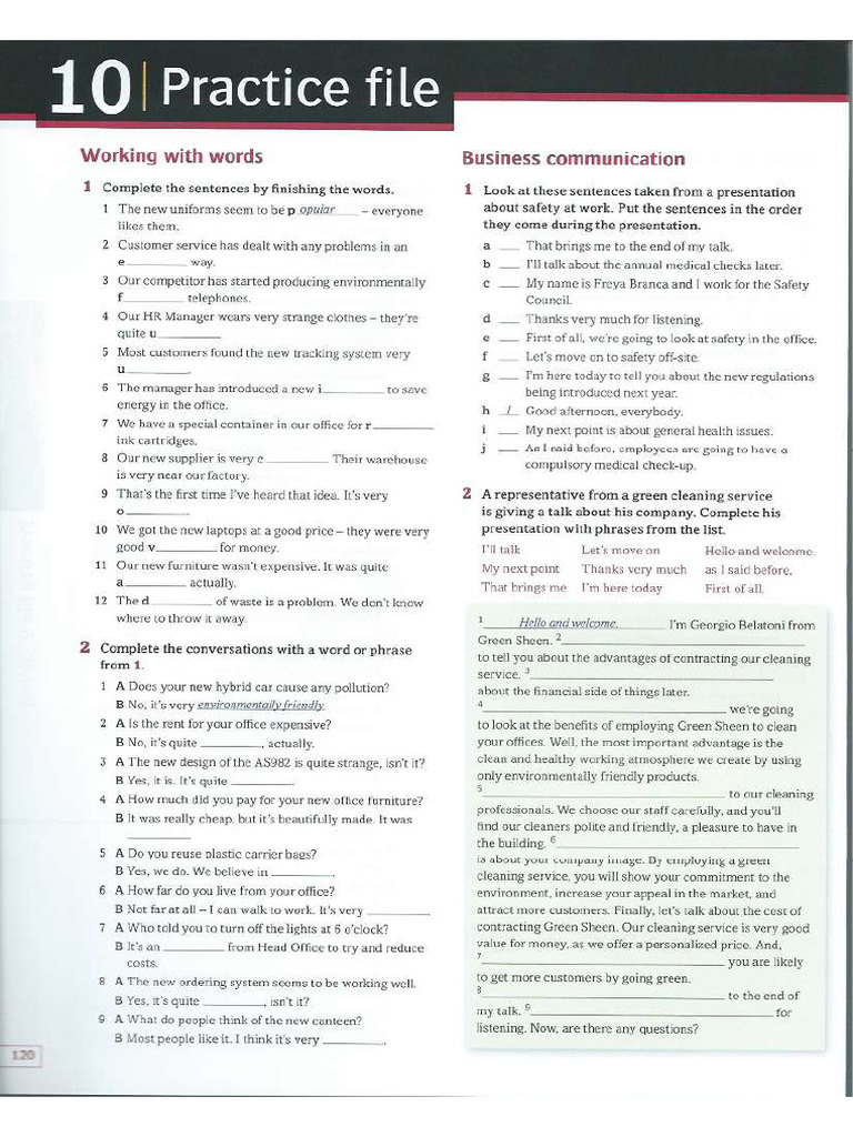 Business Result B1 Unit 2 Exercises | PDF