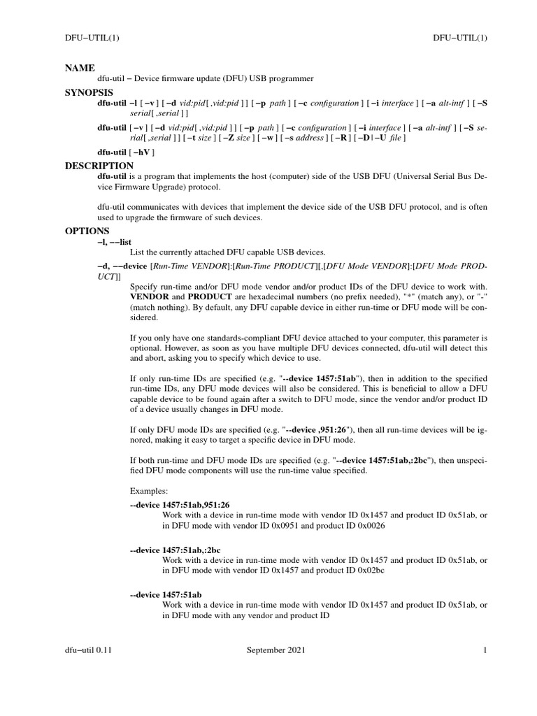 Dfu-Util 1 Man | PDF