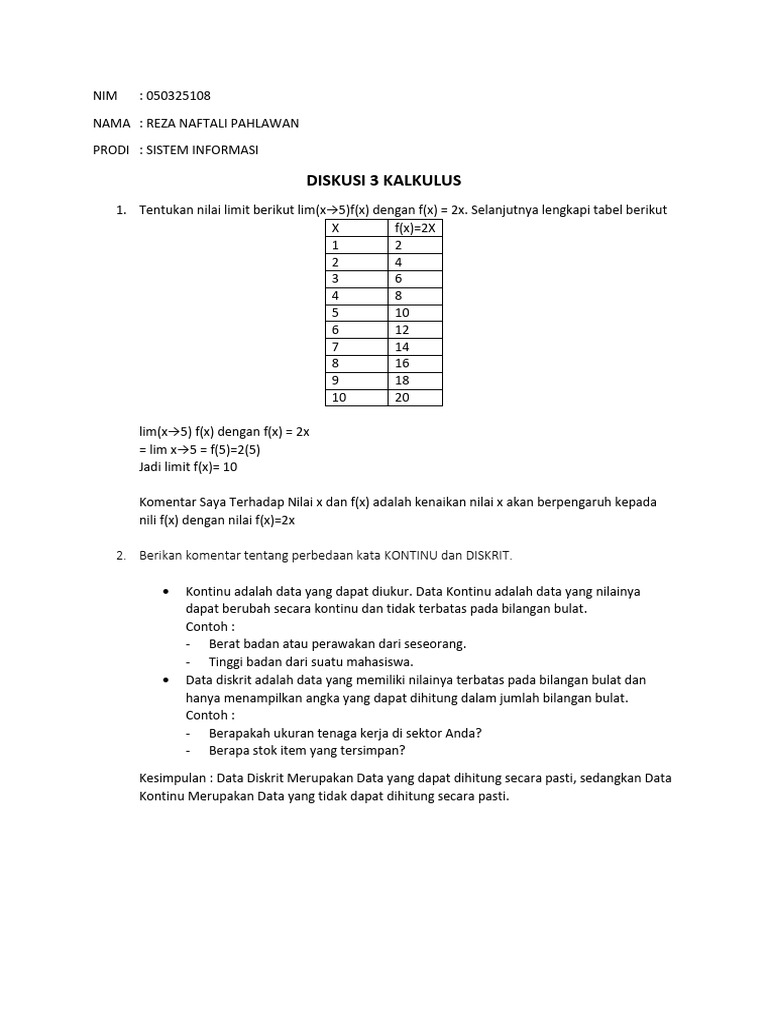 Diskusi 3 Kalkulus | PDF