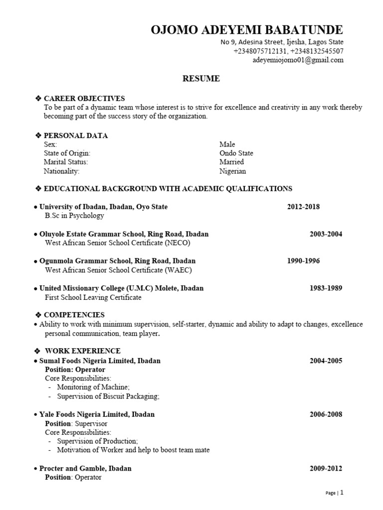 Ojomo Adeyemi July 2021 | PDF