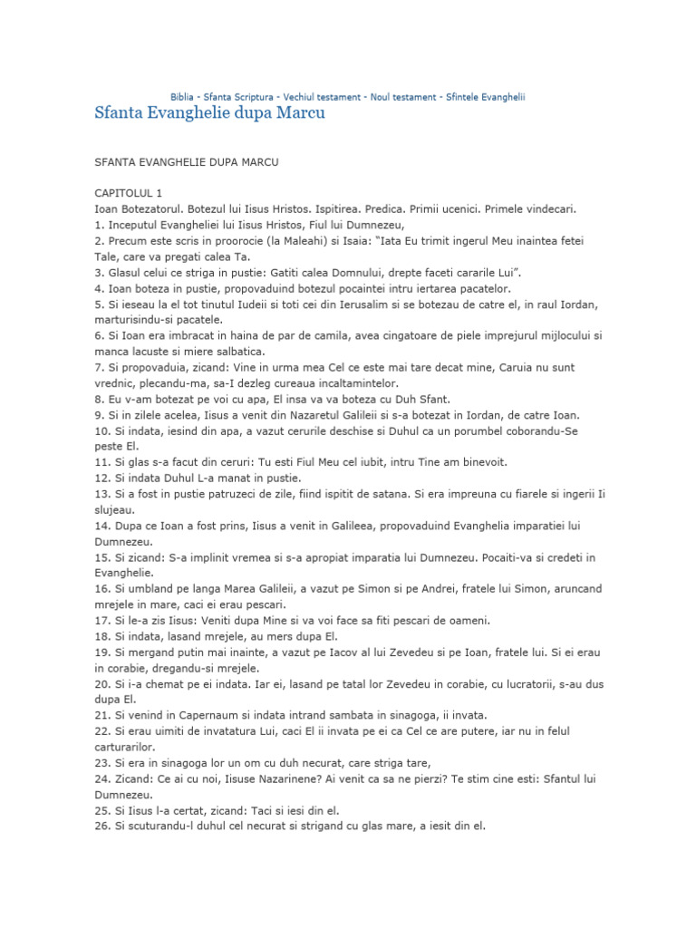 SF Evanghelie Dupa Marcu | PDF