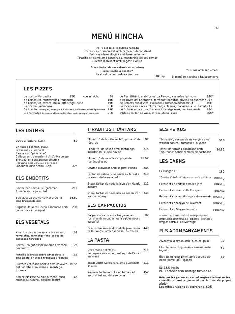 Hincha Menu 23 03 Cat | PDF