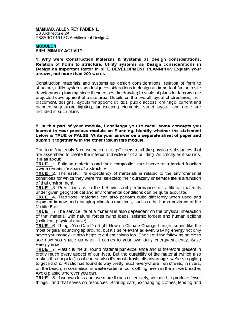 M1-Design 4-Preliminary Activity | PDF