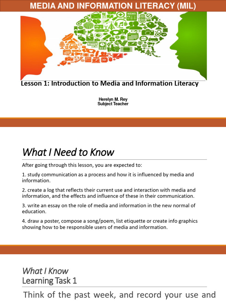 Mil Lesson 1 | PDF | Communication | Information Mil Lesson 1 | PDF | Communication | Information