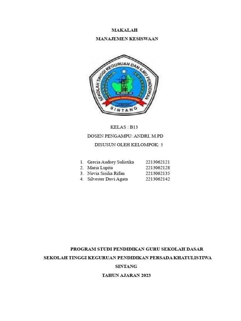 Manajemen Kesiswaan Kel.5 | PDF