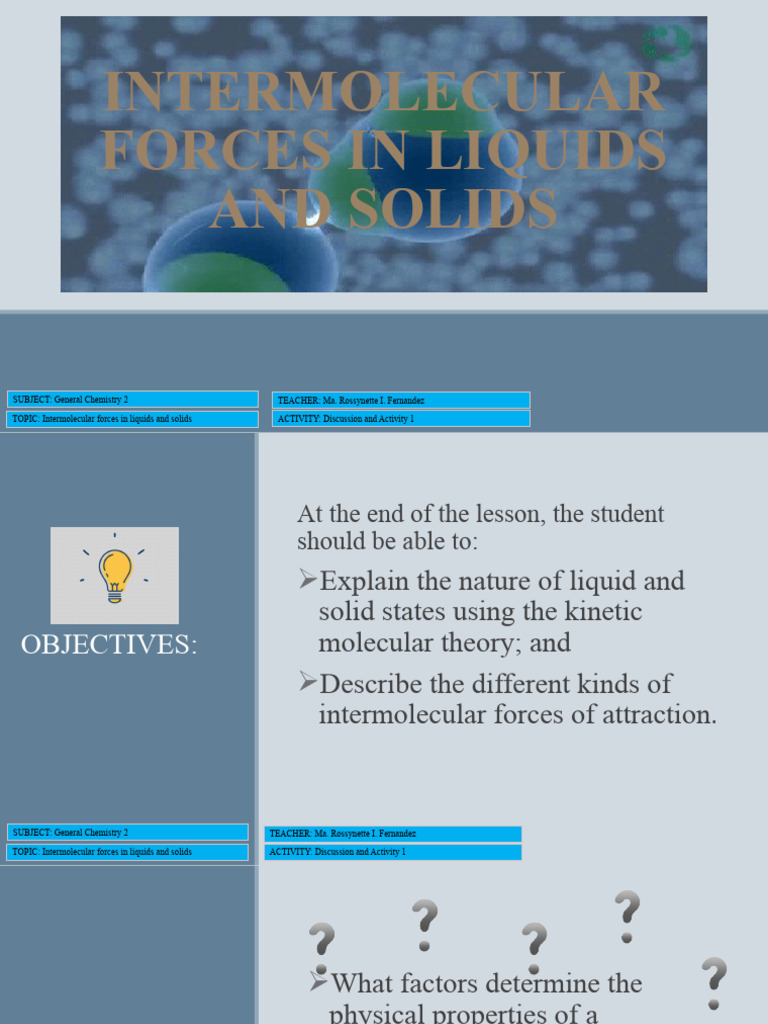 Intermolecular Intramolecular Forces | PDF