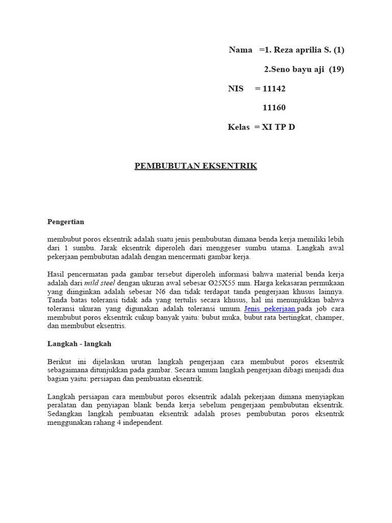 PEMBUBUTAN EKSENTRIK Bayuk380 | PDF | Metode & Bahan Ajar | Griya & Taman