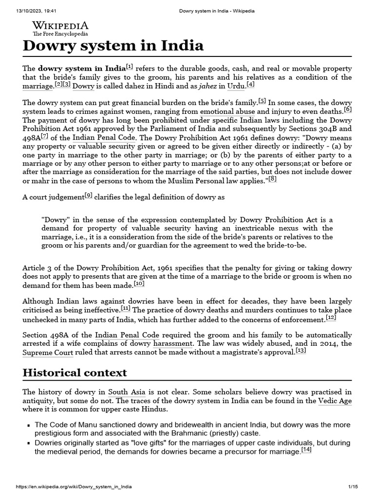 Overview of the Dowry System in India | PDF | Religion & Spirituality