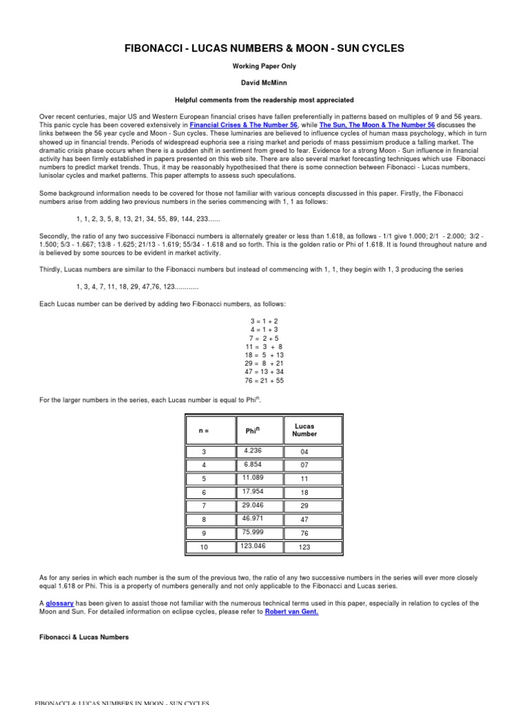 McMinn, David (Article 2003) Fibonacci - Lucas Numbers & Moon-Sun Cycles | PDF | Solar Eclipse ...