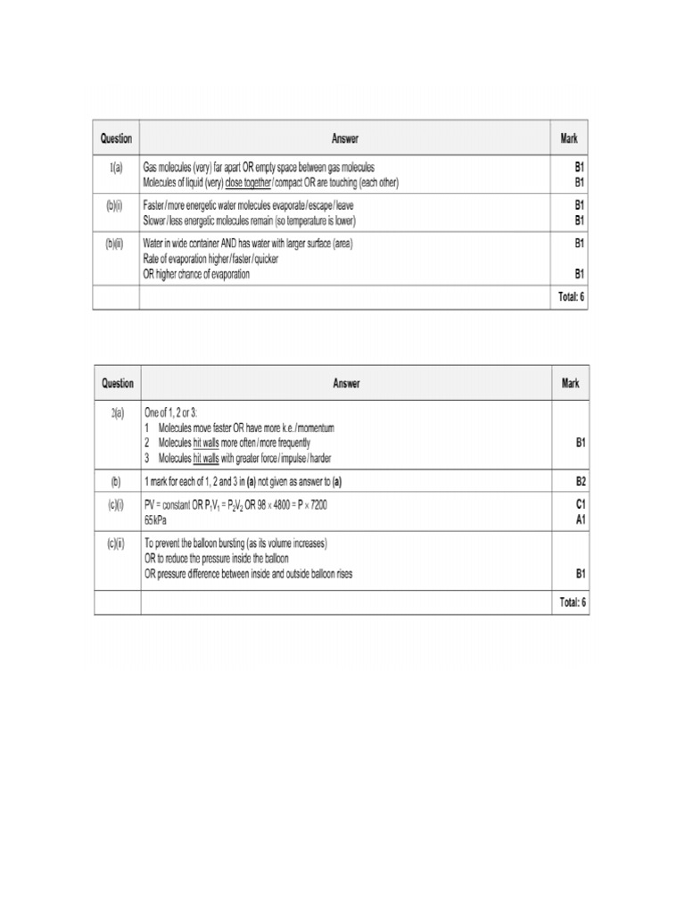 Simple Kinetic Molecular Model of Matter Igcse Physics Ext-Theory-ms | PDF