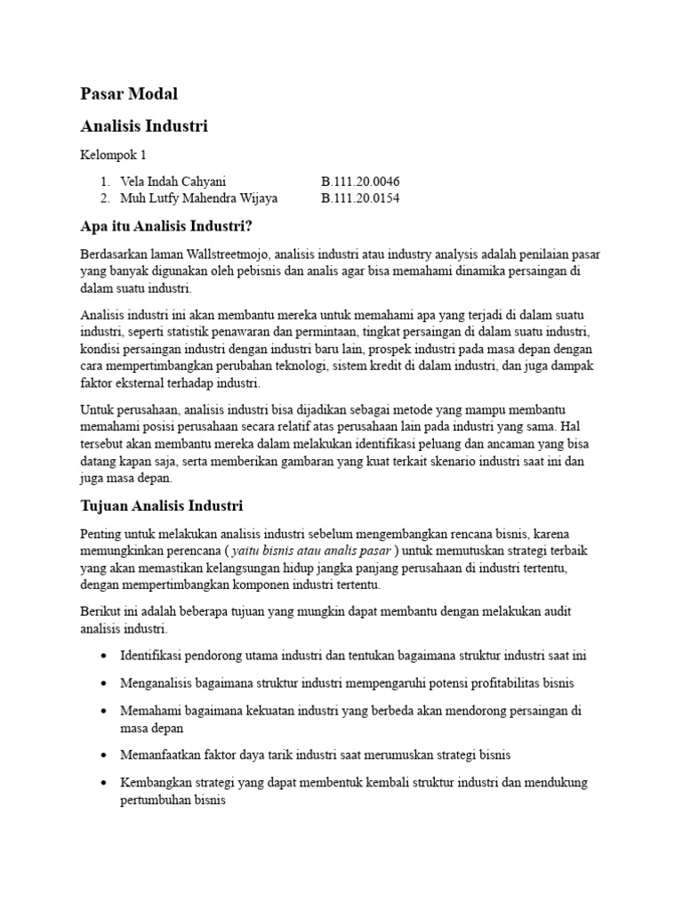 Analisis Industri | PDF
