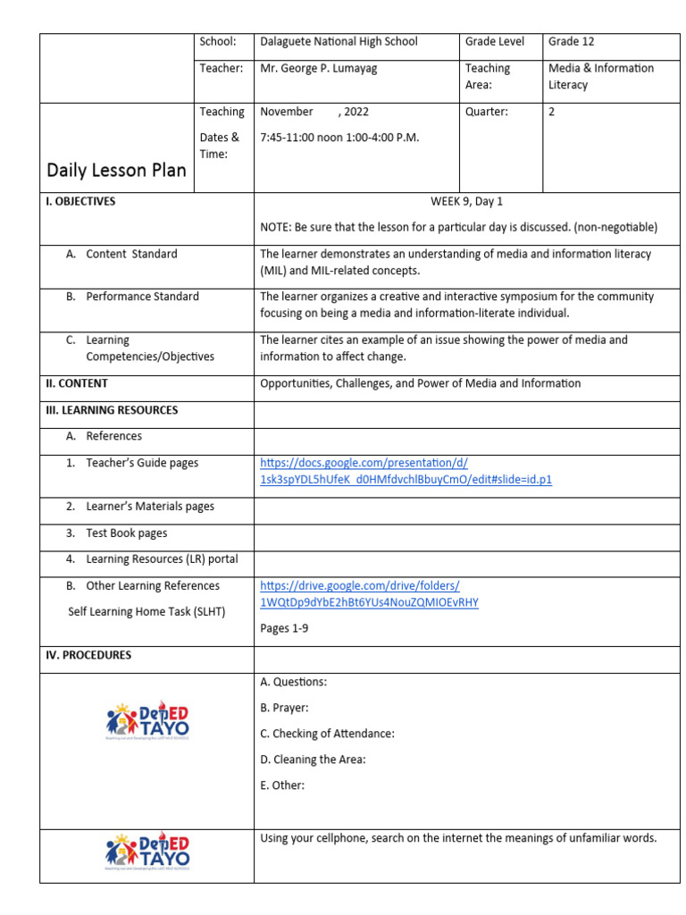 DLP-MIL-Q2-Week 9 Day 1. Cite An Example of An Issue Showing The Power ...