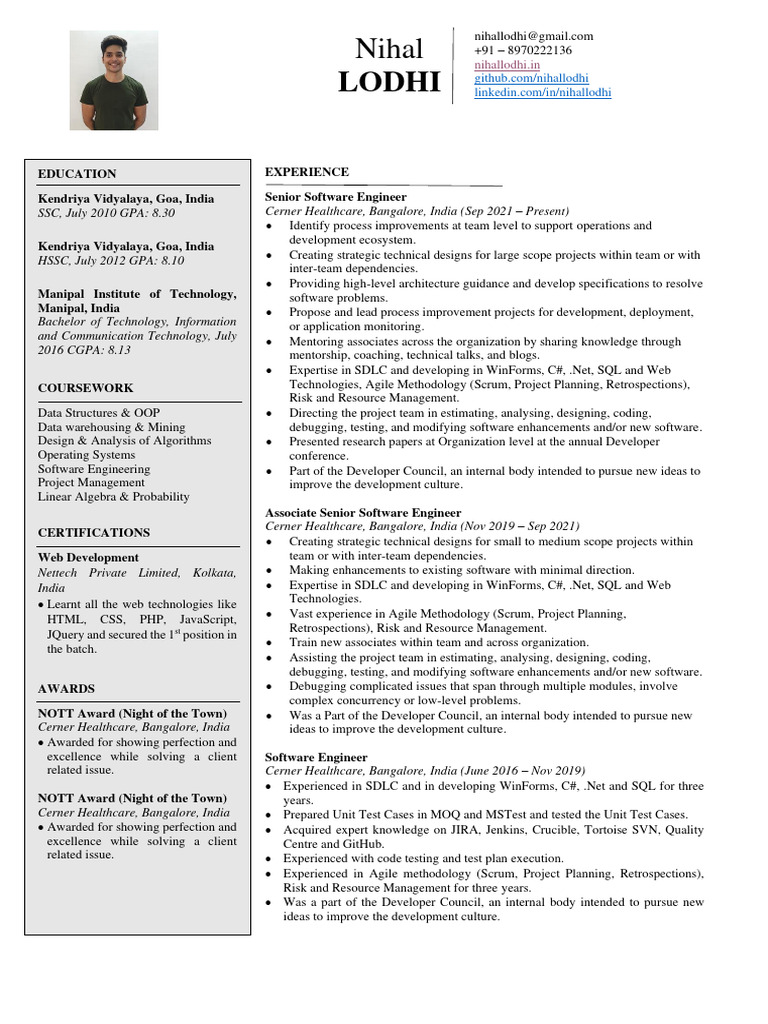 Resume - Nihal LODHI | PDF