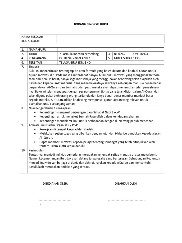 2024 Sinopsis Buku 4 | PDF