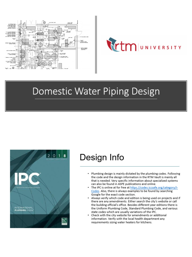 Domestic Water Piping Design | PDF