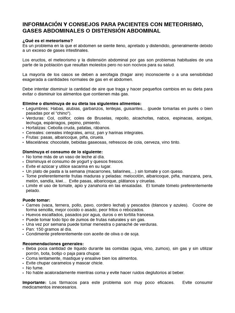 Consejos Meteorismo | PDF