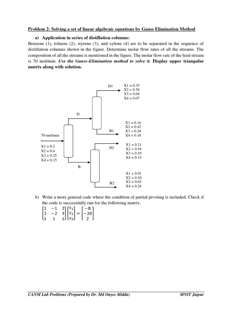 Prob 2 - Gauss Elimination | PDF | Teaching Methods & Materials