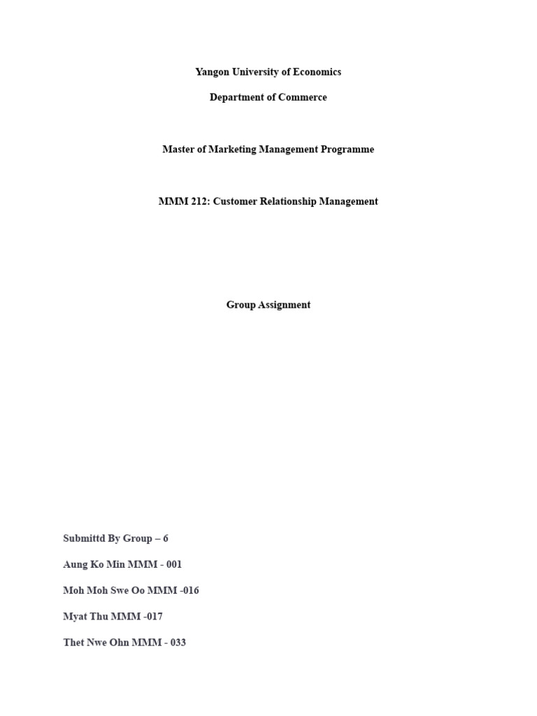 CRM GP Assignment | PDF