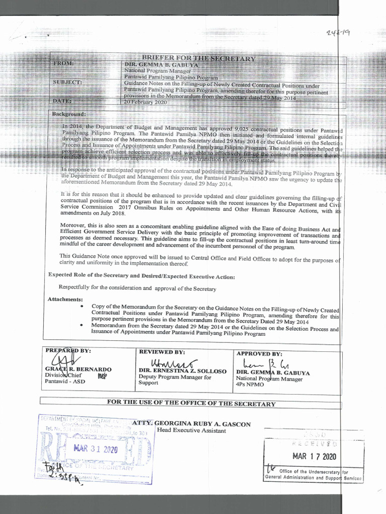 Guidance Notes On The Filling Up of Newly Created Contractual Positions ...