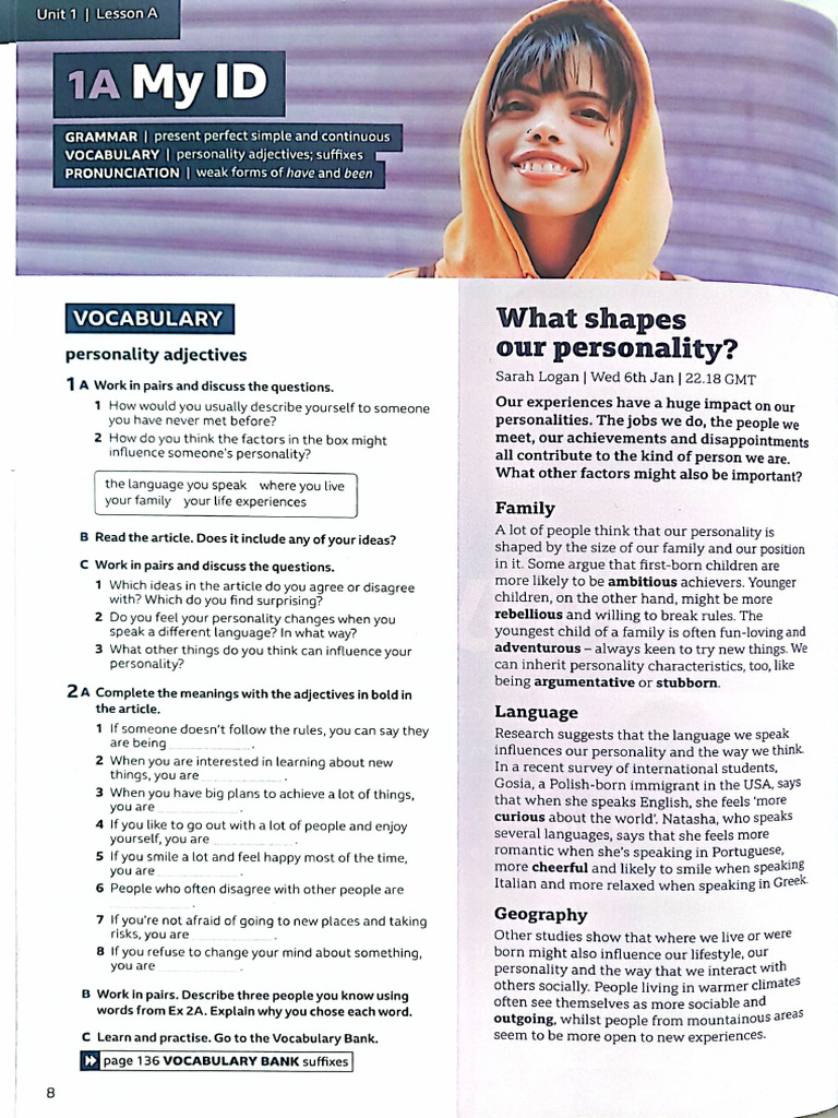 SpeakOut B2 Unit 1A | PDF