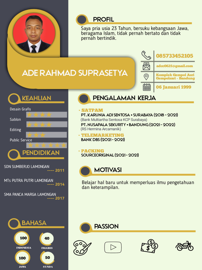 CV Ade Rahmad | PDF