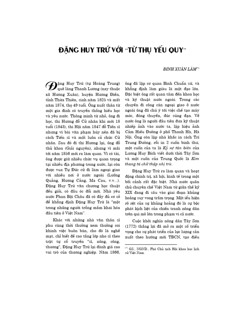 Đặng Huy Trứ với "Từ thụ yếu quy" | PDF