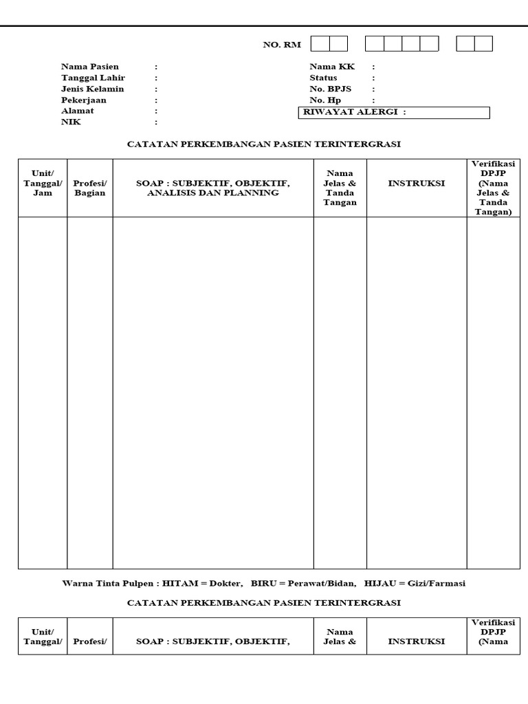 CPPT Rekam Medis 2023 | PDF