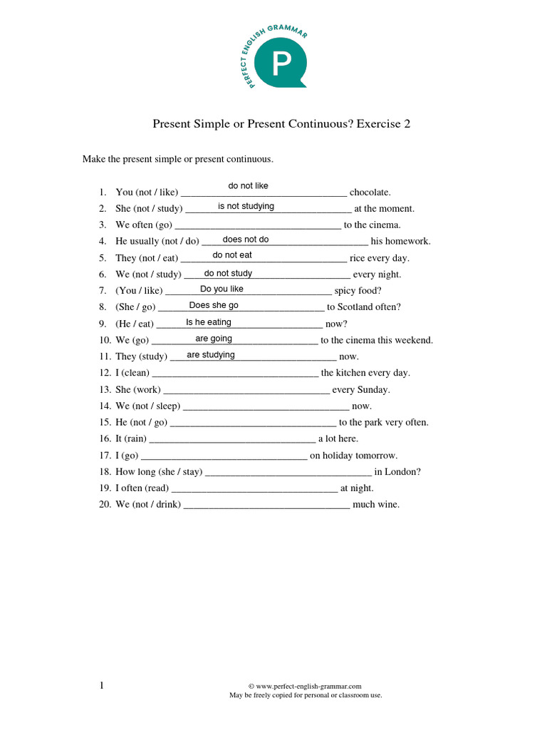 Копия present - simple - or - present - continuous - 2 | PDF