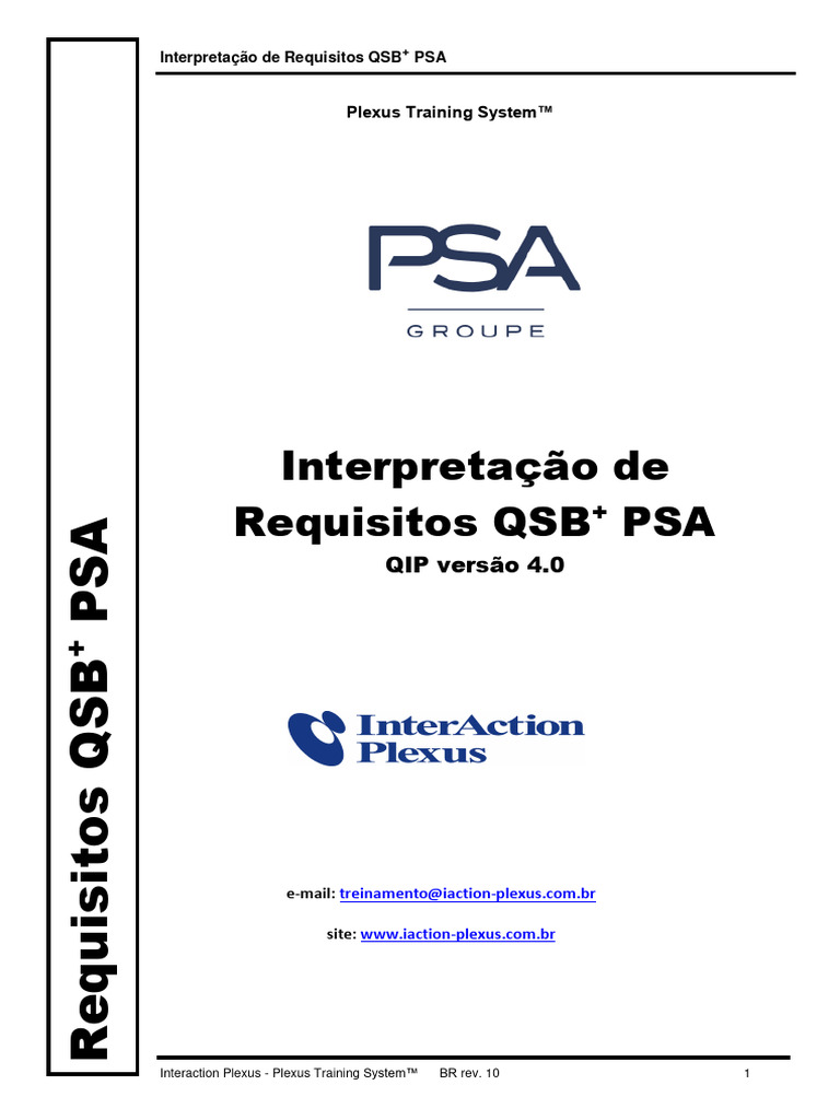 1 - PSA-010 - Apostila Interpretacao Requisitos QSB+ PSA Rev 10 | PDF