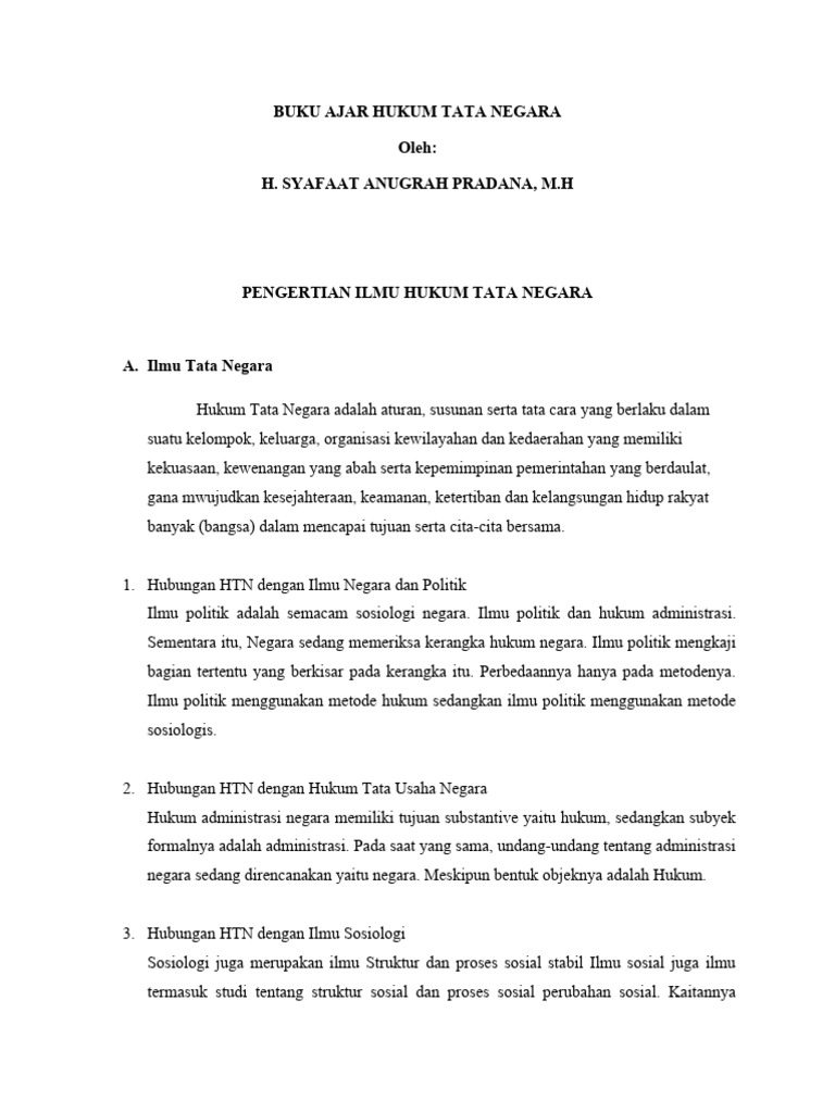 Buku Ajar Hukum Tata Negara | PDF | Politik | Ilmu Sosial
