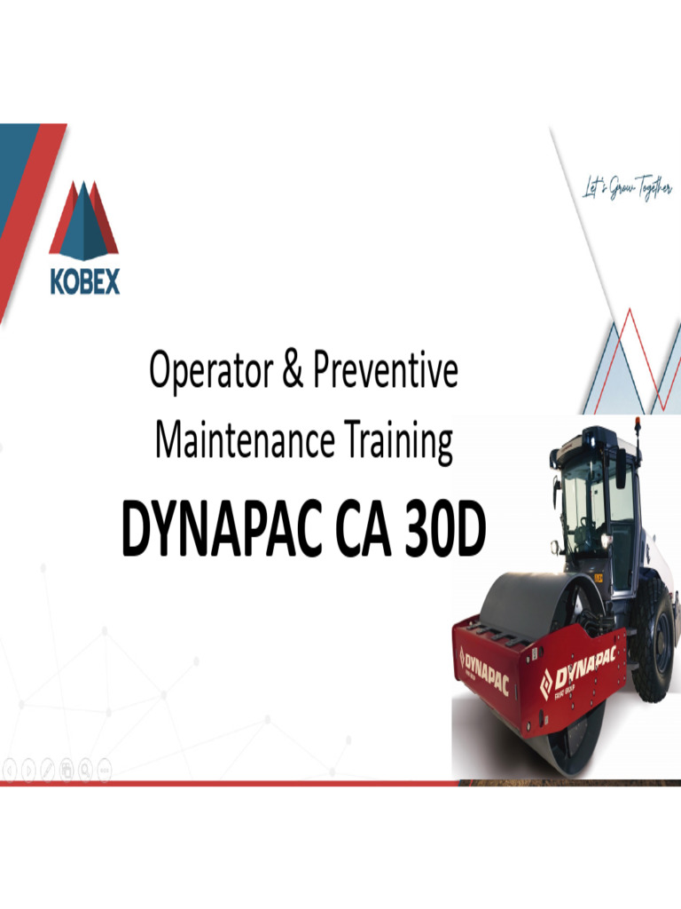 Operator & PM Training Dynapac CA30 - Module | PDF