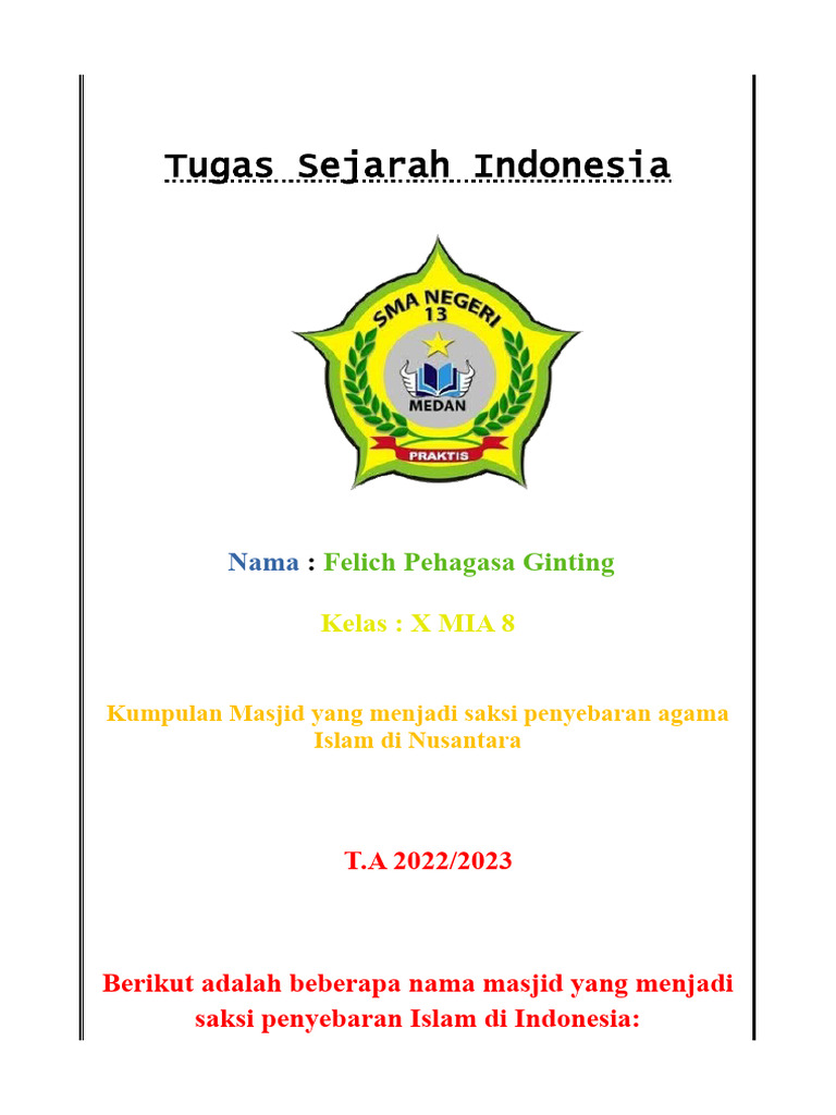 Masjid Simbol Kejayaan Kerajaan Demak | PDF | Perjalanan | Seni