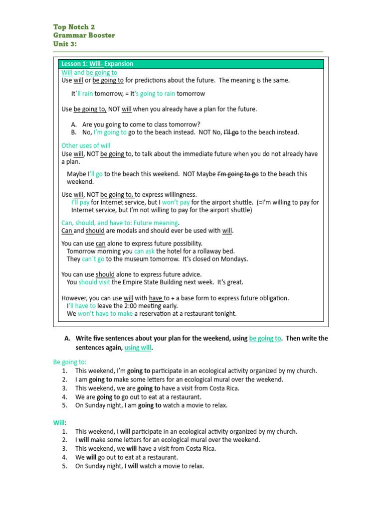 Grammar Booster Unit 3 | PDF | Sentence (Linguistics) | Language Mechanics