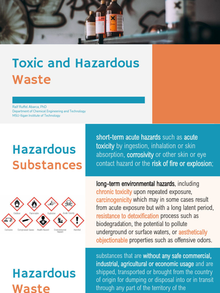 Lecture 9 - Toxic and Hazardous Substances | PDF | Waste | Hazardous Waste
