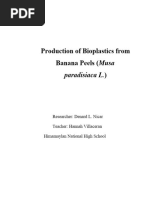 The Production of Bioplastics From Banana Peels | PDF | Plastic | Biodegradation