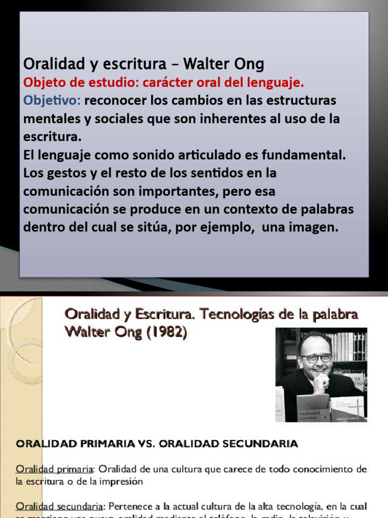 Oralidad y Escritura | PDF