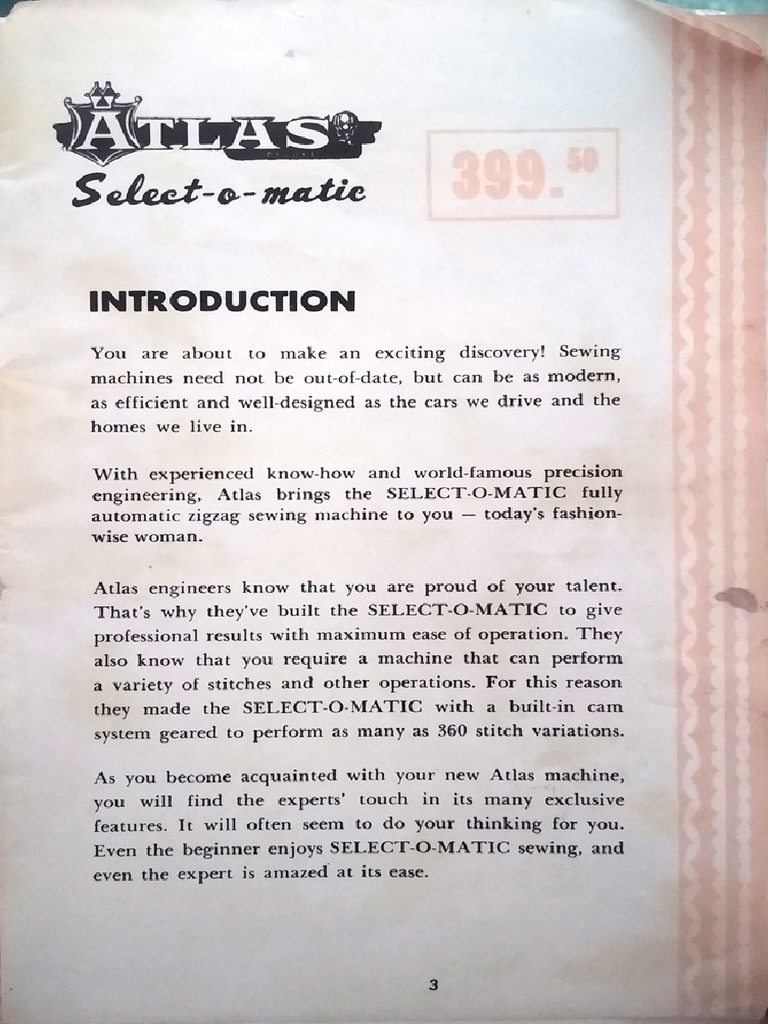 Atlas Zig Zag Select-O-Matic | PDF