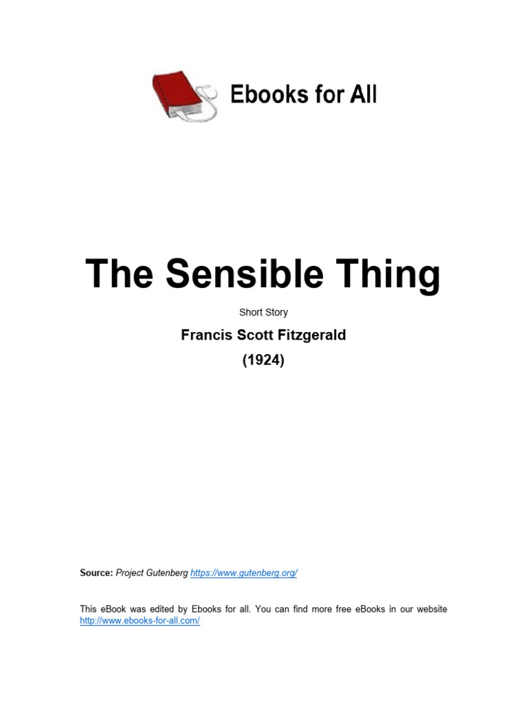 The Sensible Thing Francis Scott Fitzgerald | PDF | Mystery, Thriller ...