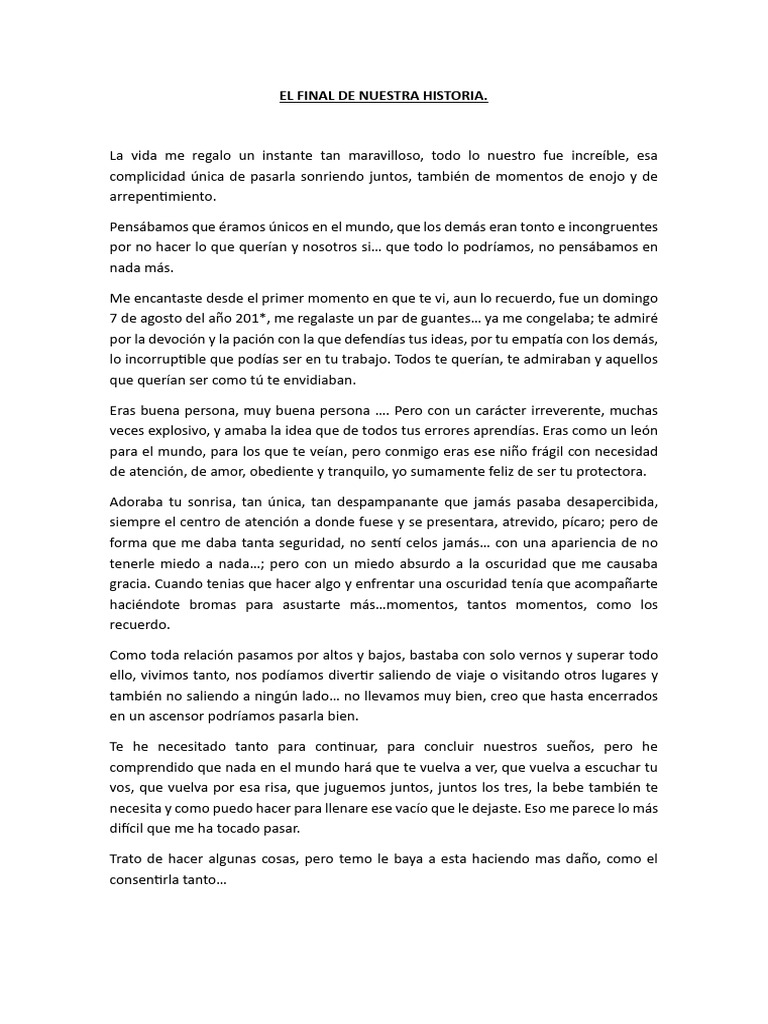 El Final de Nuestra Historia | PDF