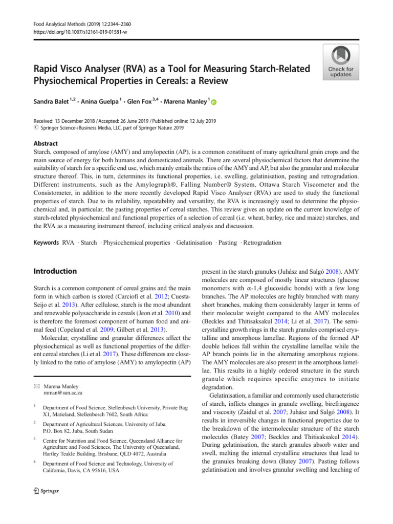 Rapid Visco Analyser (RVA) As A Tool For Measuring Starch-Related ...