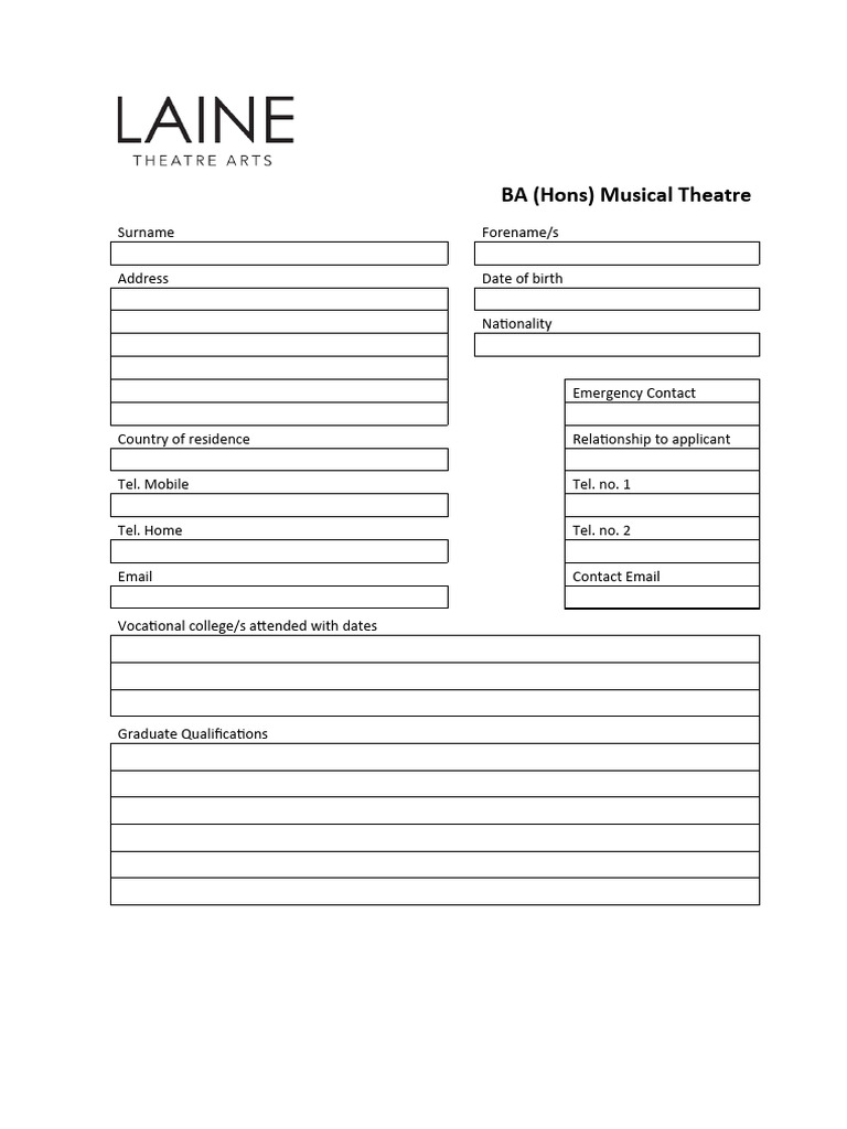 Ba Hons Application Form | PDF