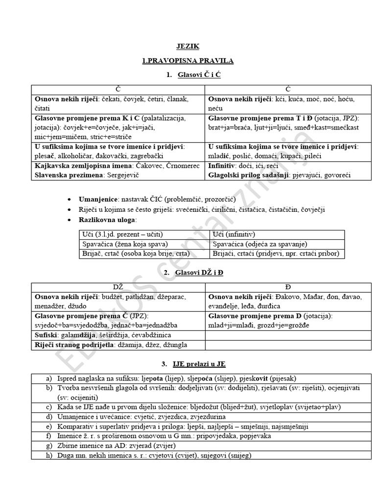 JEZIK - Skripta | PDF