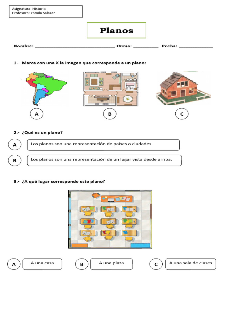 Guía Planos 1° Basico | PDF
