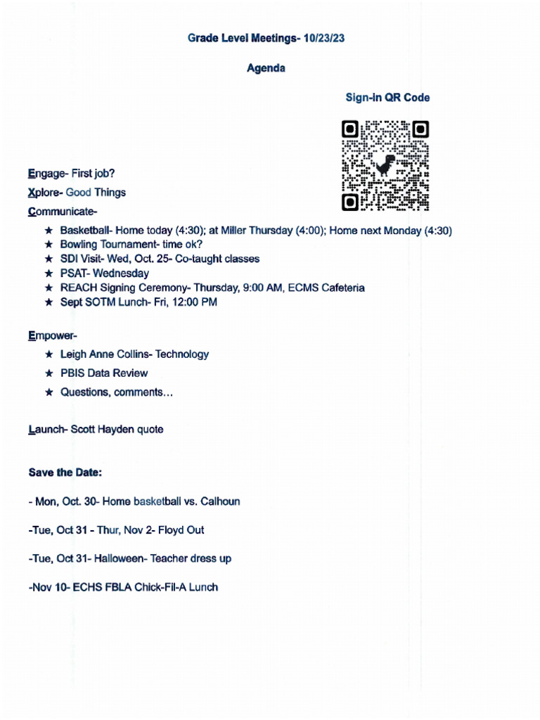 Grade Level Agenda | PDF
