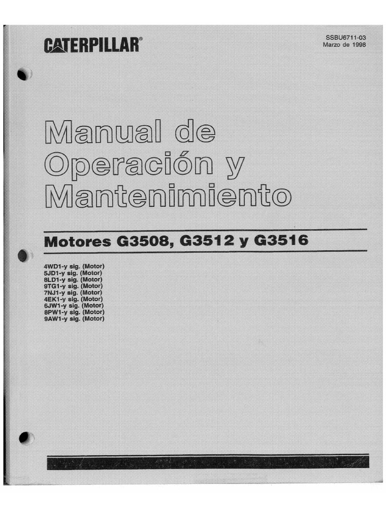 Operacion y Mantenimiento Motor Cat g3508 g3521 g3516 - 220228 - 170915 ...