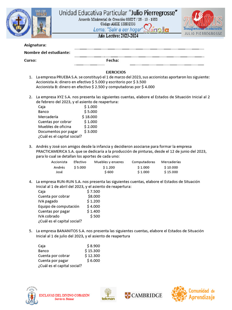 Ejercicios de Esfi-1441690953369 | PDF