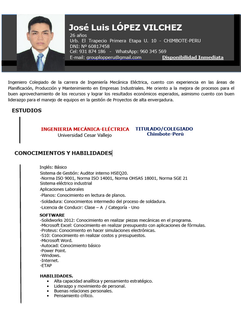 CV - Jose Lopez 2023 | PDF