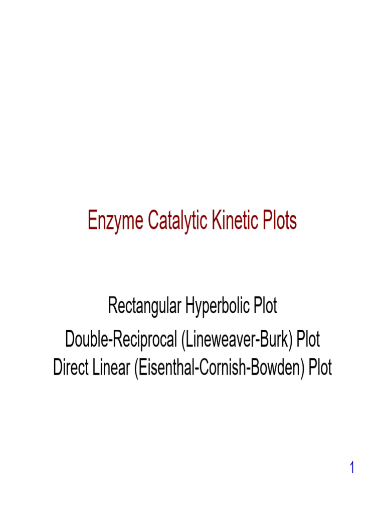 Kinetic Plots | PDF | Enzyme Kinetics | Enzyme