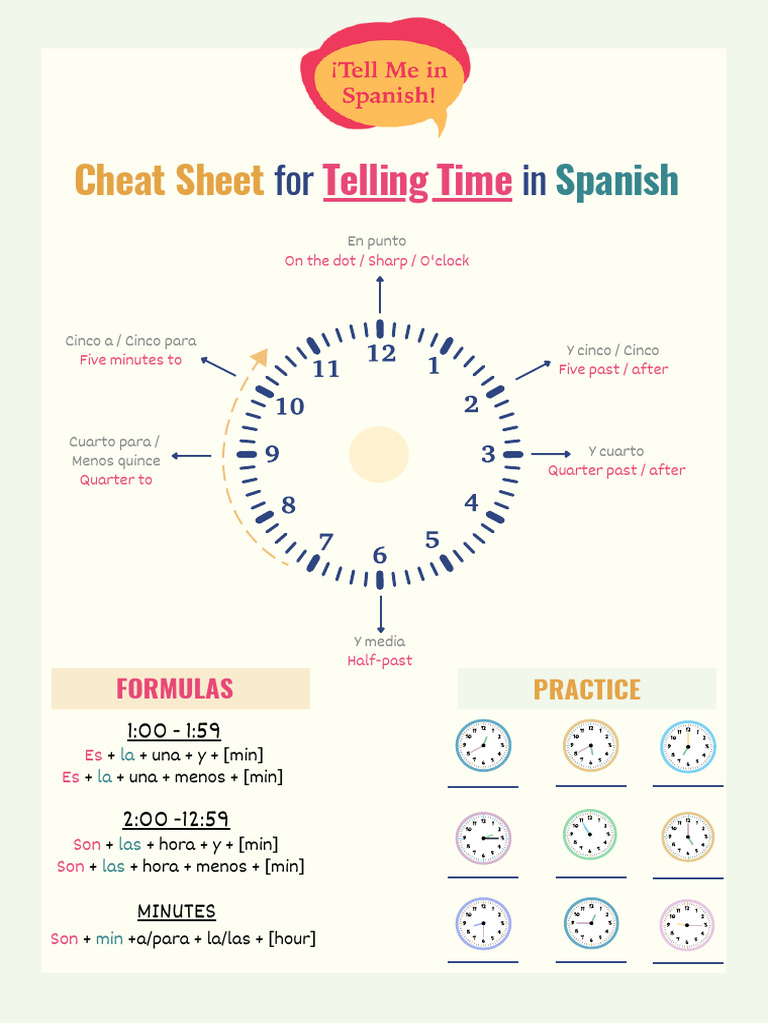 Guía para Decir la Hora en Español | PDF